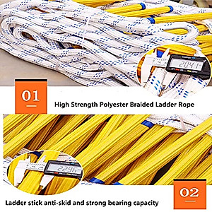 XYSM Fire Escape Ladder Emergency Safety Rope Ladders Safety Ladders with Snap Hooks Flame Retardant Home Climbing Fire Escape/18M/59Ft/5M/16Ft