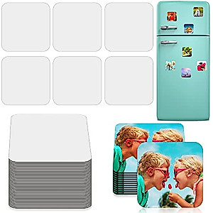 Xuhal 30 Pcs Sublimation Magnets Blanks Car Sublimation Blank Magnets Bulks DIY Decorative Magnets for Home Kitchen Refrigerator Microwave Oven Wall Door Decoration or Office Calendar (2.2 x 2.2 Inch)