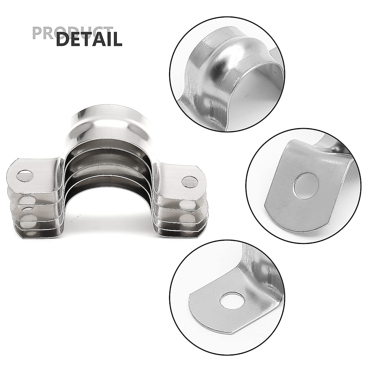 Jersvimc 16Pcs 1 1/4 Inch Stainless Steel Conduit Clamps, Two Hole Strap U Bracket Rigid Pipe Strap Metal U Clamp Conduit Strap Tension Clips U-tube Clamp Heavy Duty