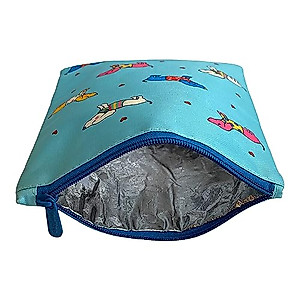 Yumbox Pochette 8x8 in. Large Reusable Sandwich & Snack Bag (2-Pack) - Eco-Friendly, BPA-Free, Water-Resistant, Easy-Wash - Woof & Hearts Design - Perfect for School, Work & Travel