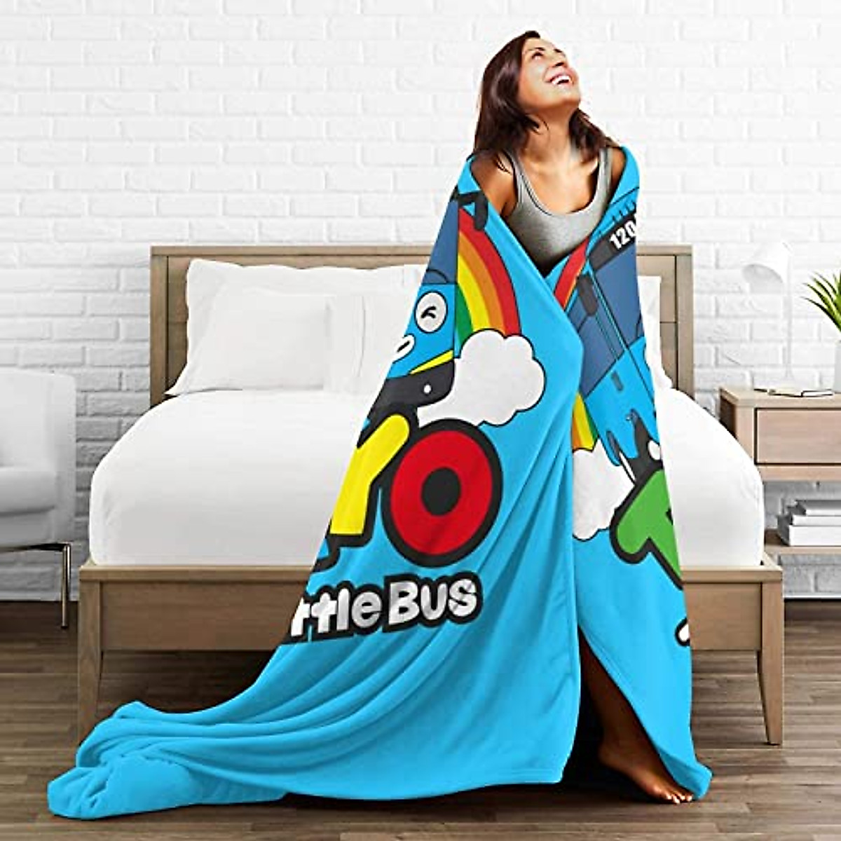 Tayo The Little Bus Blanket, Bed Throws Soft Plush Warm Sofa Bed Blanket All Season, Comfortable Lightweight Super Soft Luxury Flannel Blankets 50"X40"