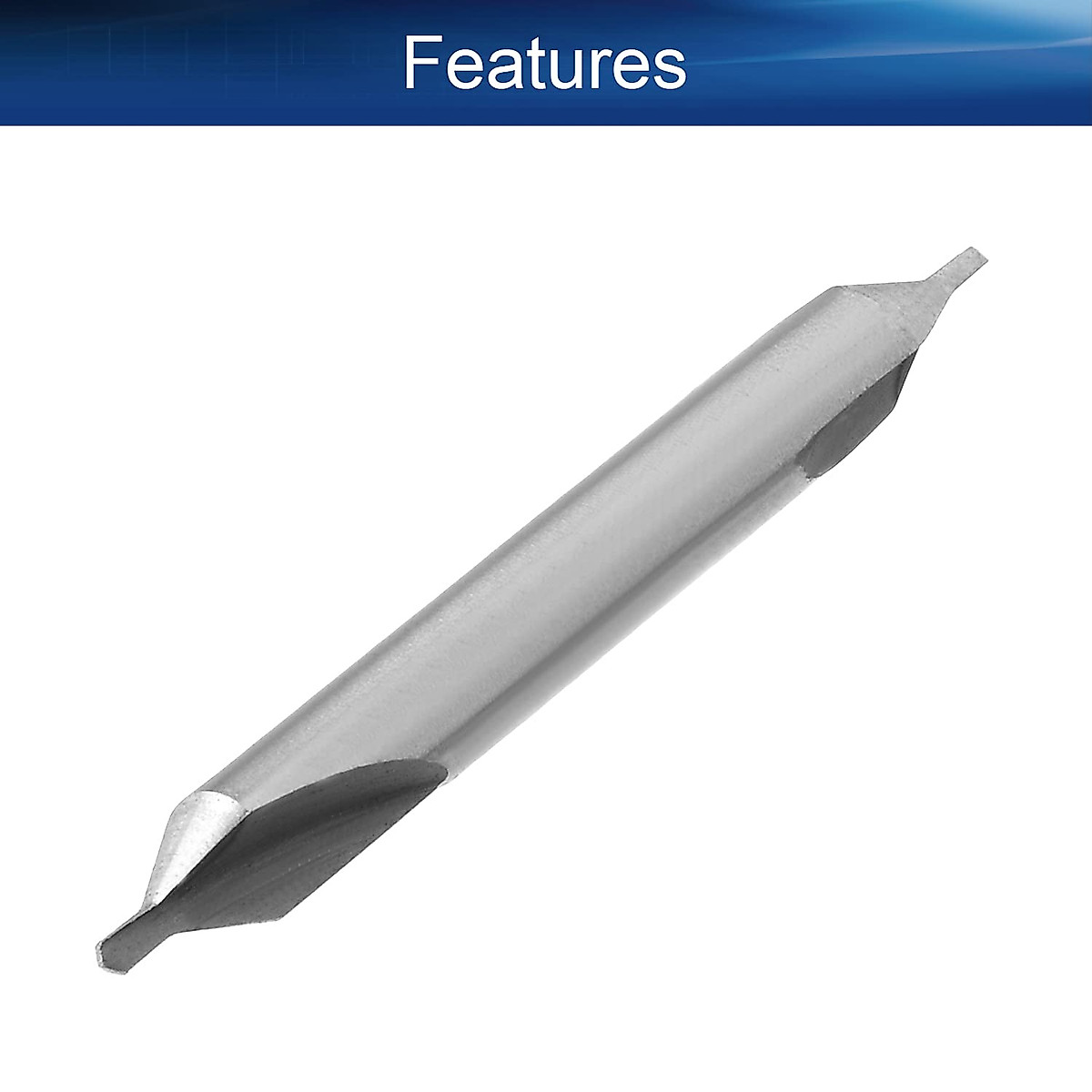 Auniwaig 10pcs Center Drill HSS-6542 Countersink Lathe Bit Mill Tool, 1mm x 3mm Combined Drills Plain Type A, Combined Countersinks Drills Set Tool Silver