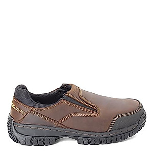 Skechers for Work Men's Hartan Slip-On Shoe, Dark Brown, 12 M US