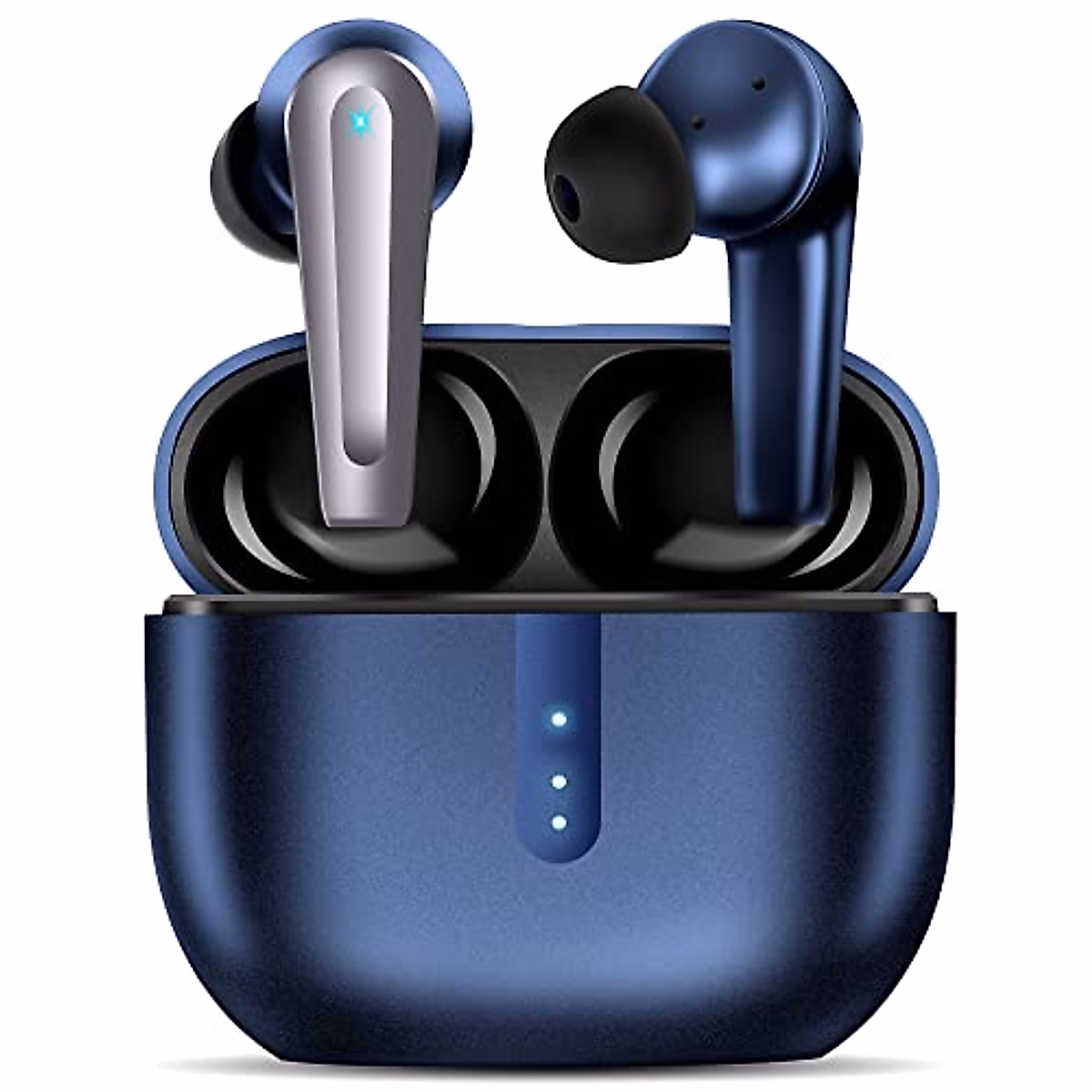 layajia Wireless Earbuds, Bluetooth 5.1 Air Mics Built-in Noise Cancelling, IPX7 Waterproof, Touch Control, USB-C Fast Charge, Deep Bass, in-Ear Headphones, 20H Playtime for iPhone/Android