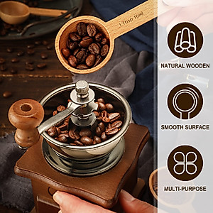 4 Pieces Coffee Scoop Wooden Coffee Spoon in Beech, Wood Coffee Measure Scoop Wooden Tablespoon for Measuring Coffee Beans or Tea Home Kitchen Accessories (15 ml)