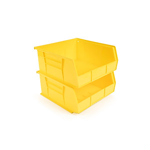 Hudson Exchange 11" x 11" x 5" Plastic Stackable Storage Bin and Hanging Container (Yellow)