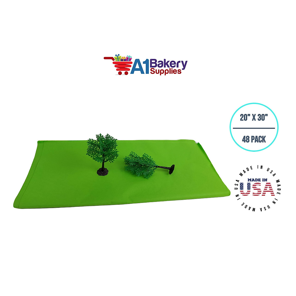 Bright Lime Tissue paper 20 x 30 Color Tissue paper 48 Pack Premium Quality Gift Wrap Tissue paper A1BakerySupplies