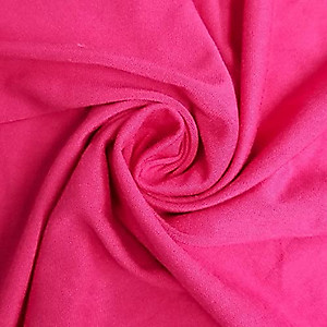 Texco Inc Siro Stretch Rayon Jersey Knit Apparel Fabric, Hot Pink 1 Yard