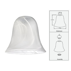 Alabaster Bell Glass Shade - Lipless with 1-5/8-Inch Fitter Opening