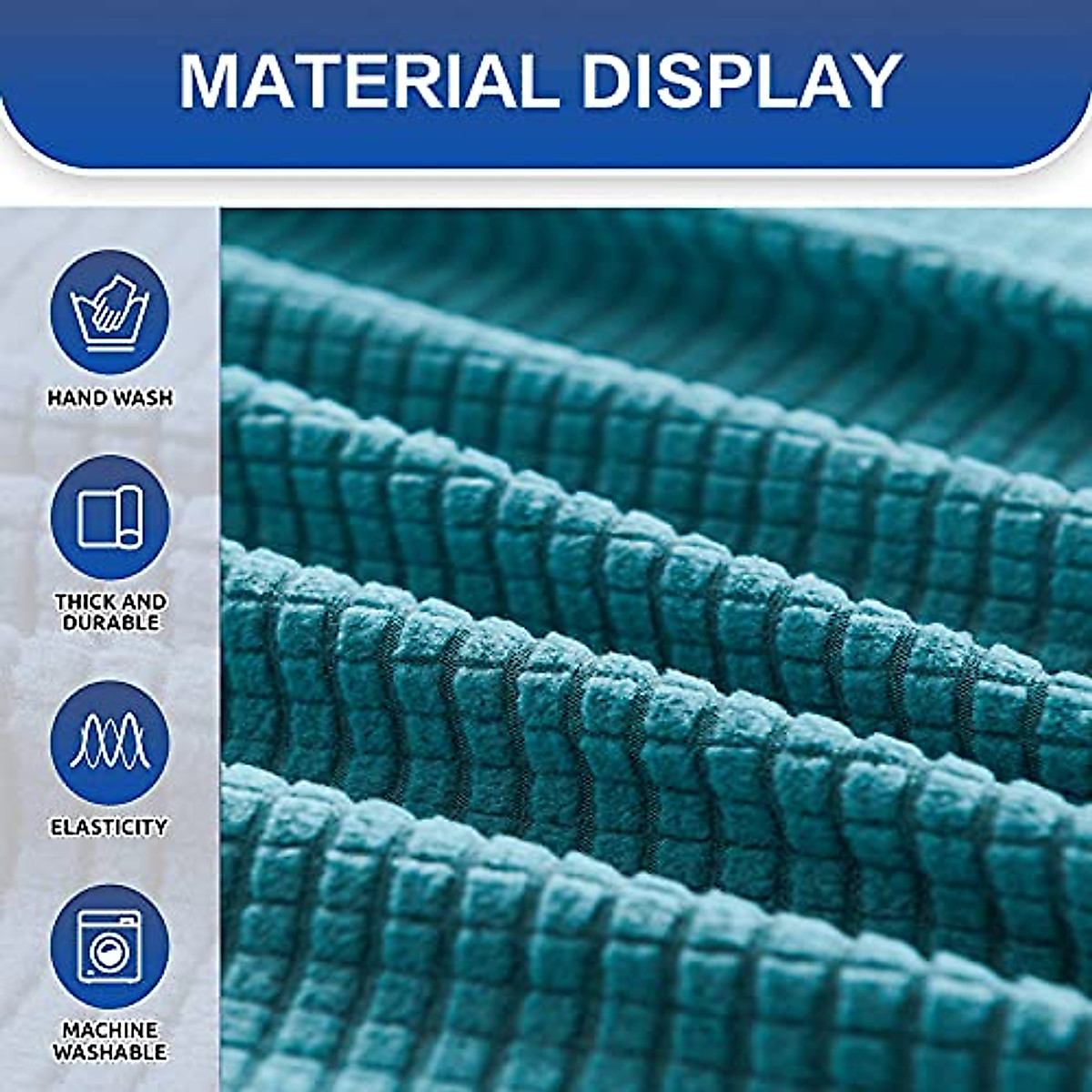 TVPFM Jacquard Furniture Protector, 2 Seater 3 Seater Elastic Bottom Sofa Cover Soft Stretch Sofa Slipcover for Living Room Pets Cat Dog-Blue B-4 Seater