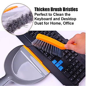 Mini Broom and Dustpan Set - Small Broom and Dustpan Set for Home, Camping Broom, Whisk Brooms Small(Gray Orange)