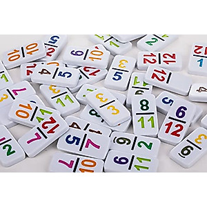 Smilejoy Double 12 Colorful Number Dot Dominoes, Mexican Train Domino Game Double Twelve Domino Set with Aluminum Case, 91 Tiles,(2-9 Players)