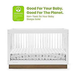Delta Children James Acrylic 4-in-1 Convertible Crib - Greenguard Gold Certified, Bianca White/Acorn