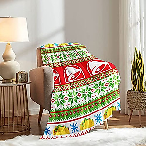 JUST FUNKY Bell Pattern Fleece Blanket | 45 X 60 Inches Blanket | Home Deco | Bedding Sofa Blanket | Anime | Collectove | Official Licensed