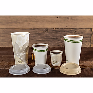 CiboWares Disposable Hot Cup Lids for 12 Ounce to 20 Ounce Cups, Made from Molded Fiber, Case of 500