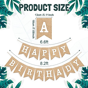 1st Birthday Party Decoration First Birthday Banner Rustic Happy Birthday Burlap Banner One High Chair Banner One Sign for First Birthday Baby Girl Boy Birthday Nursery Supplies, White Alphabet