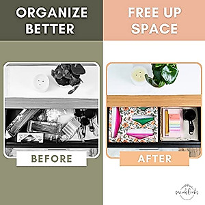 Senablocks Ziplock Bag Storage Organizer in Bamboo, compatible with Ziploc Bag Organizer in Gallon, Quart, Sandwich & Snack Size Bags - Assembled Floral Print Ziplock Organizer for Drawer (4 slots)