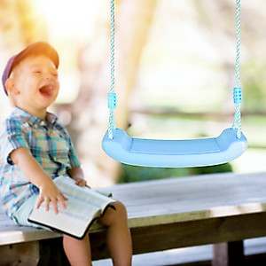 Plastic Swing Seat with Rope, Kids Tree Swings for Swing Set, Great for Backyard,Outdoor,Indoor,Playground,Sky Blue for Boy