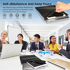 OFASIZEN Faraday Bags, Anti-Tracking Faraday Cage, Set of 4 Sizes for Laptops, Tablets, Phones and Car Keys, RFID Signal Blocker Pouch, Fireproof & Waterproof (Black)