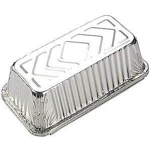 Large Aluminium Pans with Lids 8x4 In - (50 Pack) Disposable Foil Pan Food Containers - Best Tin Pans for Takeaway, Baking, Frozen & Food Storage