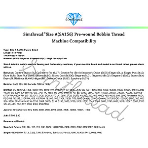 Simthread 144pcs Black 90 Weight WT(60S/2) Prewound Bobbins Thread Size A Class 15 Plastic Sided for Brother Babylock Embroidery Thread Sewing Thread Machine DIY (Black)