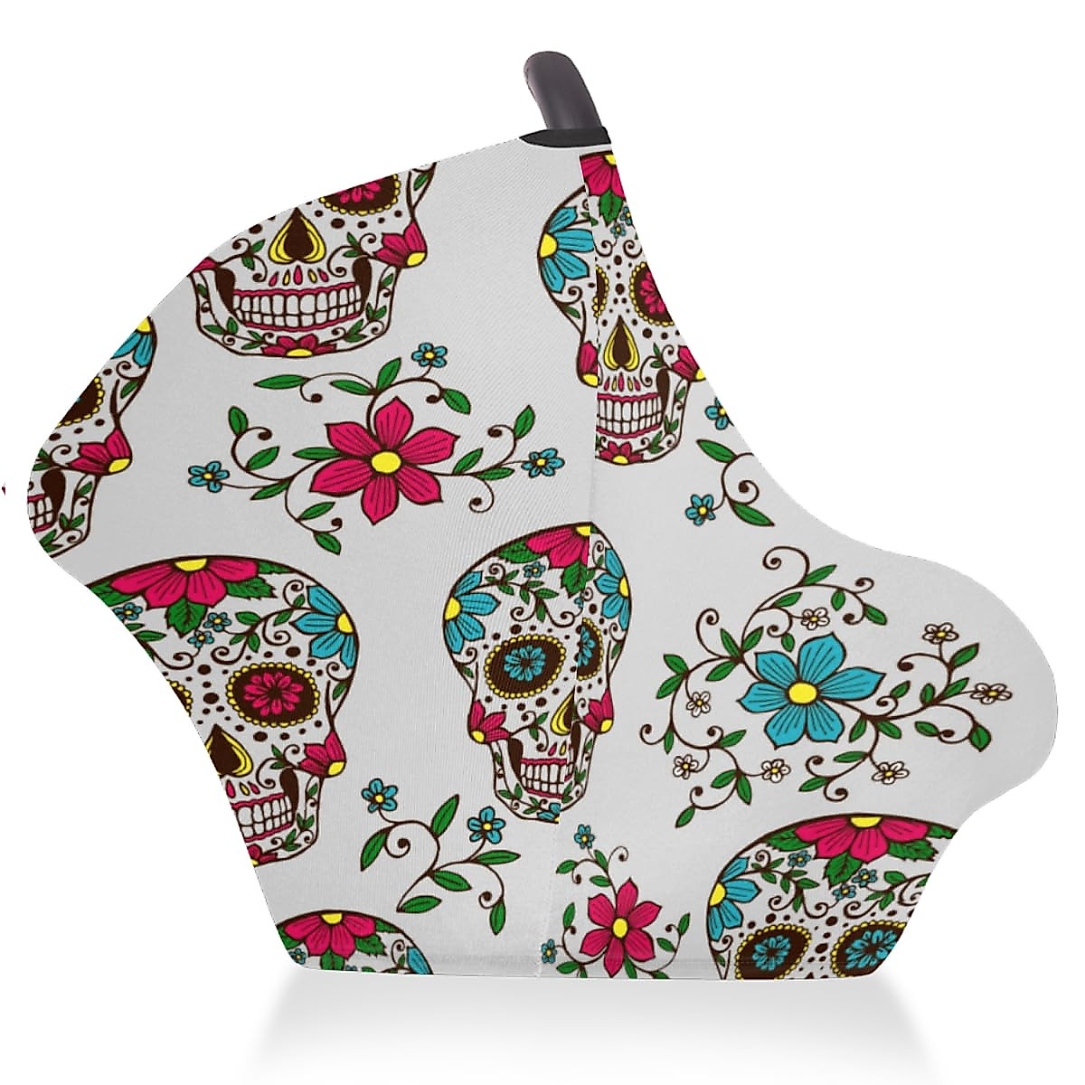 Death Sugar Skull Baby Car Seat Cover for Baby Boys and Girls Breathable Lightweight Carseat Cover Baby Carrier Cover Soft Flexible for Girls Boys