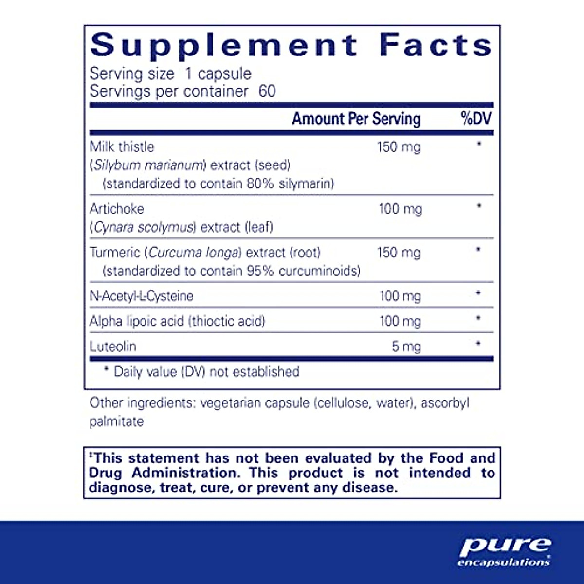 Pure Encapsulations LVR Formula | Hypoallergenic Supplement with Antioxidant Support for Liver Cell Health | 60 Capsules