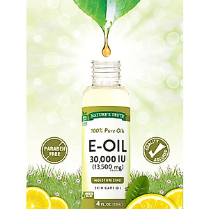 Nature's Truth Vitamin E Oil for Skin 30,000 IU | 100% Pure | 4 oz | Lemon Scented | GC/MS Tested