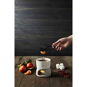 Mud Pie Boxed Fondue Dip Gift Set, 4.5" x 2.5, White