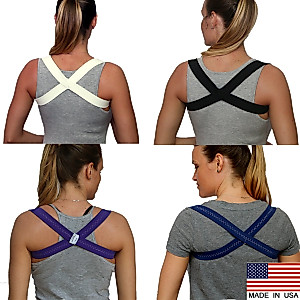 BLUE POSTURE BRACE SHOULDER SUPPORT POSTURE CORRECTOR Made in USA - THE 2 IN 1 POSTURIFIC BRACE - Designed by a Chiropractor - Available Sizes (Small)