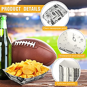 500 PCS Paper Food Boats Disposable Newspaper Paper Food Trays Black Paper Food Trays 1 Lb Serving Boat for Fries, Hot Corn Dogs, Ice Cream