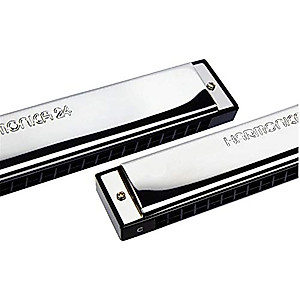 WAAZVXS Tremolo Harmonica 24 Hole 48 Tone Blues Harp Mouth Organ Key of C ABS Resin Brass Reed Musical Instruments (Color : Key A)