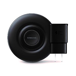 Samsung Qi Certified Fast Charge Wireless Charger Pad (2019 Edition) with Cooling Fan for Galaxy Phones, Watches and Apple Iphone Devices - US Version , Black
