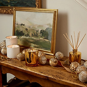 Thymes Frasier Fir Candle – Pine Needle Design – Holiday Candles – Scented Candle – Notes of Crisp Siberian Fir, Cedarwood & Sandalwood – Luxury Home Fragrance – Gold Candle Jar (Gilded, 6.5 oz)