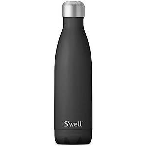 S'well Stainless Steel Water Bottle - 17 Fl Oz - Onyx - Triple-Layered Vacuum-Insulated Containers Keeps Drinks Cold for 36 Hours and Hot for 18 - BPA-Free - Perfect for the Go