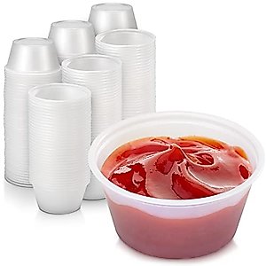 Fit Meal Prep [250 Pack] 2 oz BPA Free Plastic Portion Cup - Disposable Jello Shots Sauce Condiment Souffle Dressing Mini Containers, Cups No Lids