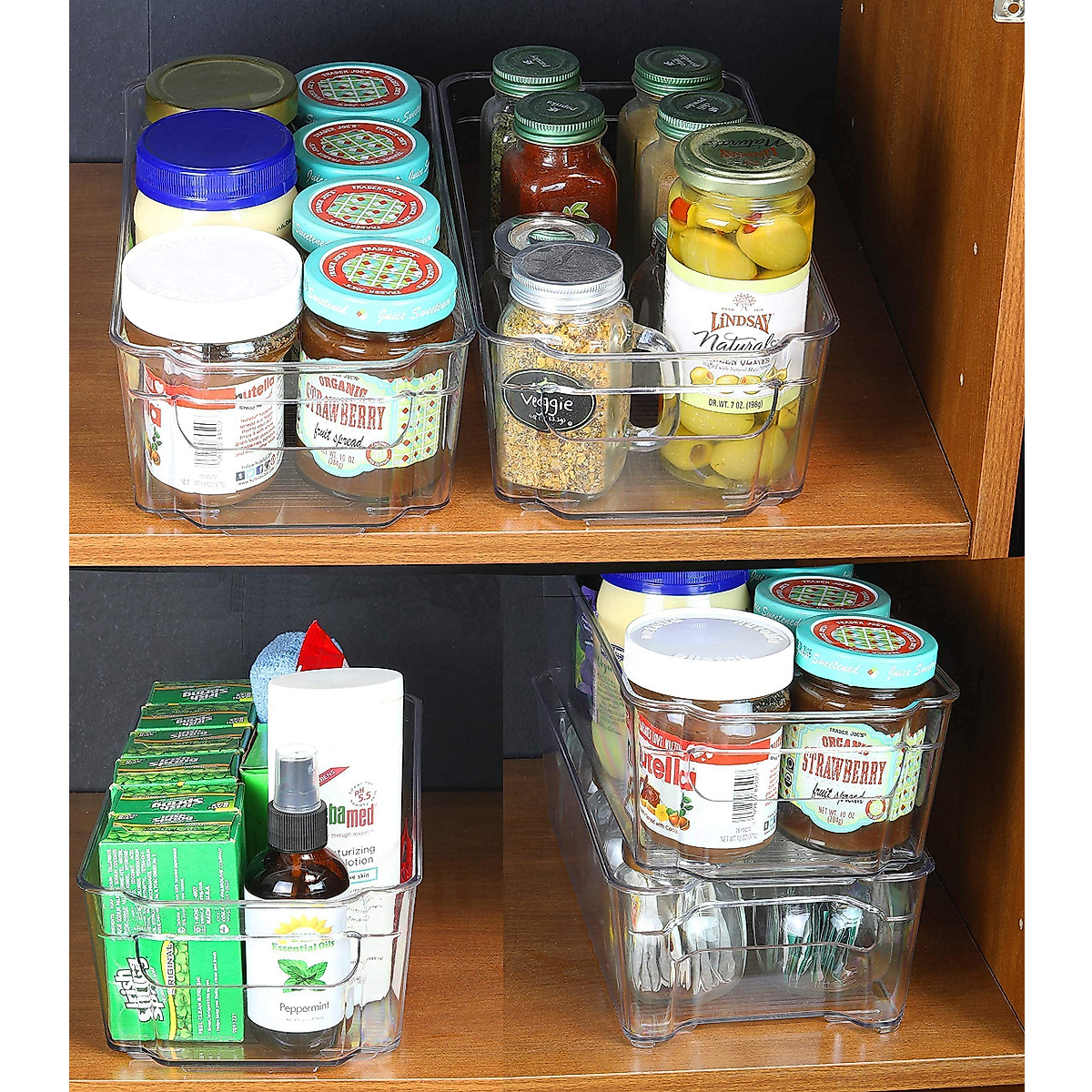 Simple Houseware Stackable Can Rack Organizer + Kitchen Bin Organizer