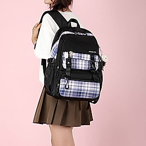 EGEN Large Capacity Kawaii Backpack Back to School Essential Aesthetic Backpack (Black)