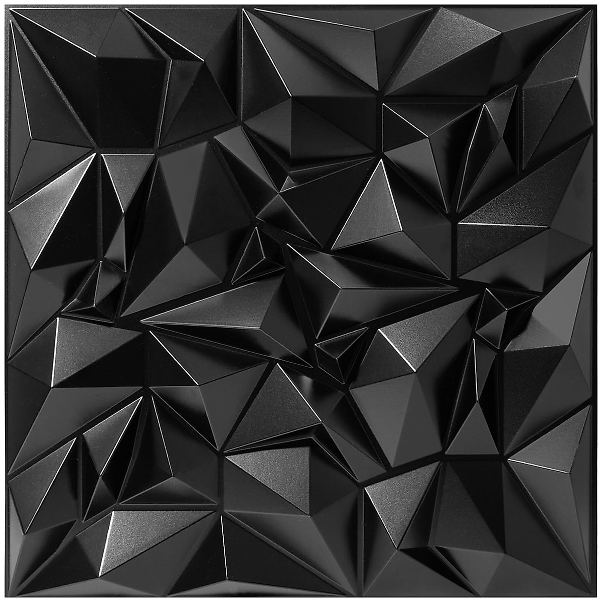 TroyStudio Acoustic Sound Diffuser Panels, 19.7 X 19.7 X 1 inches 12 Pcs Black PVC Plastic 3D Wall Panel, Recording Studio Acoustical Treatment Diffusion panel, Art Decorative Ceiling Tiles