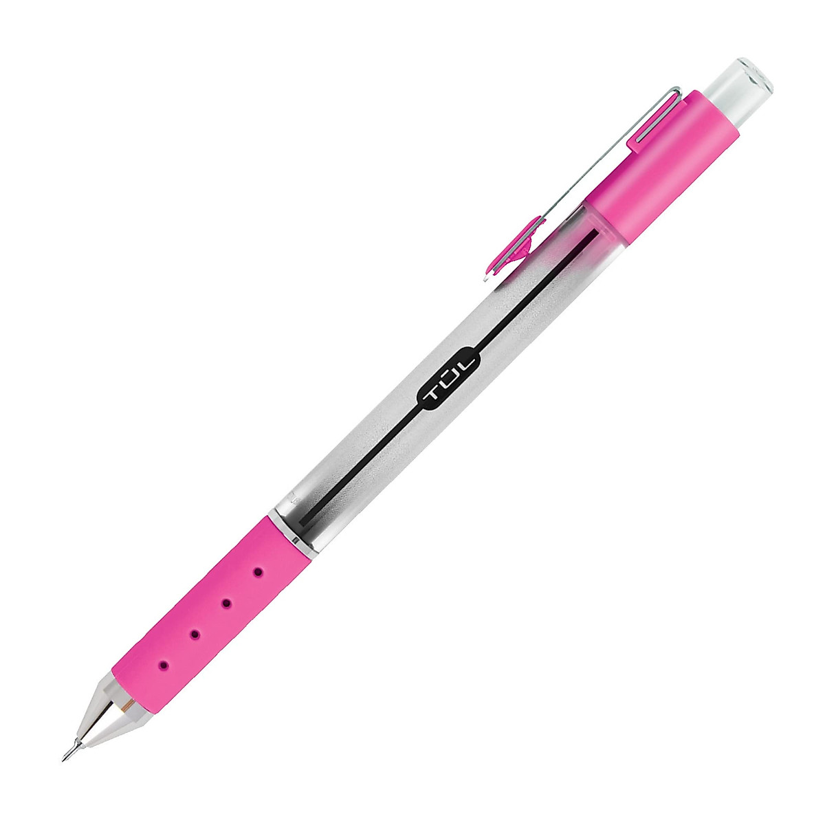 TUL Retractable Gel Pens, Needle Point, 0.5 mm, Gray Barrel, Assorted Bright Ink Colors, Pack Of 8