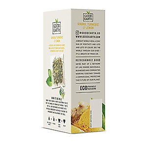 Good Earth Sensorial Blend All Natural Ginger, Turmeric and Lemon Herbal Tea, 15 Count (Pack of 5)