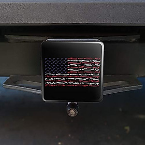 American Gun Flag USA Second 2nd Amendment Tow Trailer Hitch Cover Plug Insert 2"