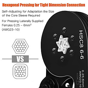 Ferrule Crimping Tool Kit, Preciva Hexagonal Sawtooth Self-Adjustable Ratchet Wire Terminals Crimper Kit with 1900pcs Wire Terminals Crimping Connectors Wire End Ferrules