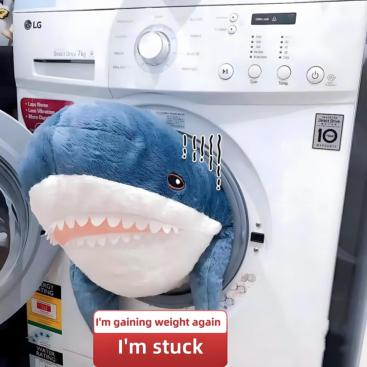 Ryttir 39.4 Inch XXL Giant Shark Stuffed Animals,Chubbier Shark Pillow Soft Shark Plush Shark Body Pillow Stuffed Shark Décor, Perfect Chrismas Stress Relief Gifts for Kids Women