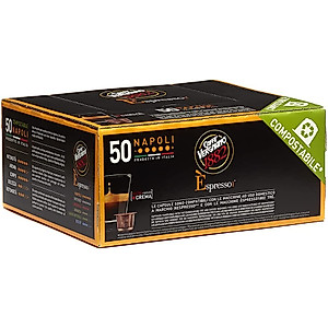 Caffe Vergnano Napoli Espresso Capsules | Compatible with Nespresso Original Line Machines | Compostable | Decaffeinated | 50 Count (25oz) | Imported from Italy