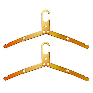 Tsnamay 2Pcs Orange Closet Clothes Hangers Folded Hangers Travel Hangers Metal Aluminum Hanger