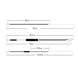 BaveL BMX Bike Gyro Brake Cables Front + Rear (Upper + Lower) Spinner Rotor Set Kit (White)