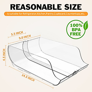 Soda Can Organizer for Refrigerator Foldable Can Holder Dispenser, Soda Can Organizer for pantry, Freezer, Holds Up to 9 Cans Each, BPA-Free, Clear Design