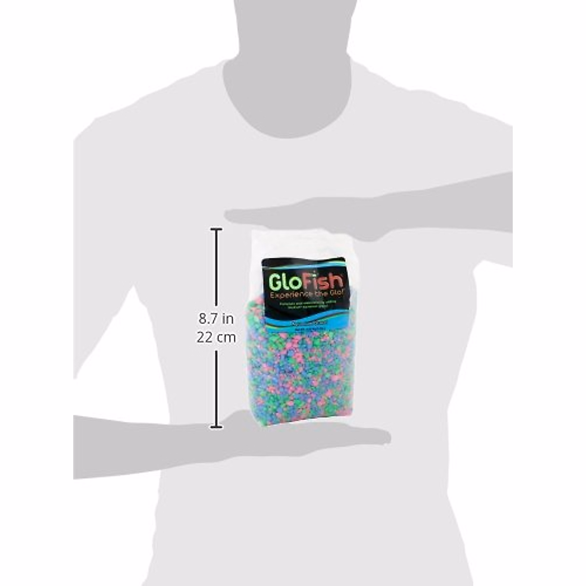 GloFish Aquarium Gravel, Pink/Green/Blue Fluorescent, 5-Pound, Bag Pink/Green/Blue Fluorescent, 4 x 5 x 9 inches ; 5 pounds (29085)
