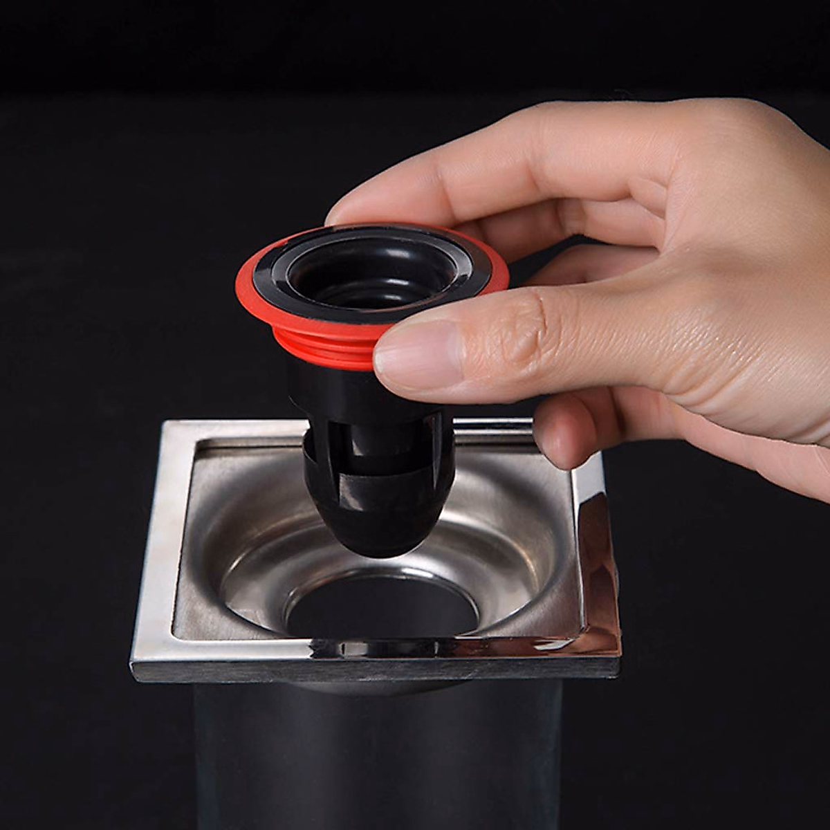 EAJORN Bath Shower Floor Strainer Cover Plug Trap Sink Kitchen Bathroom Water Drain Filter, Black